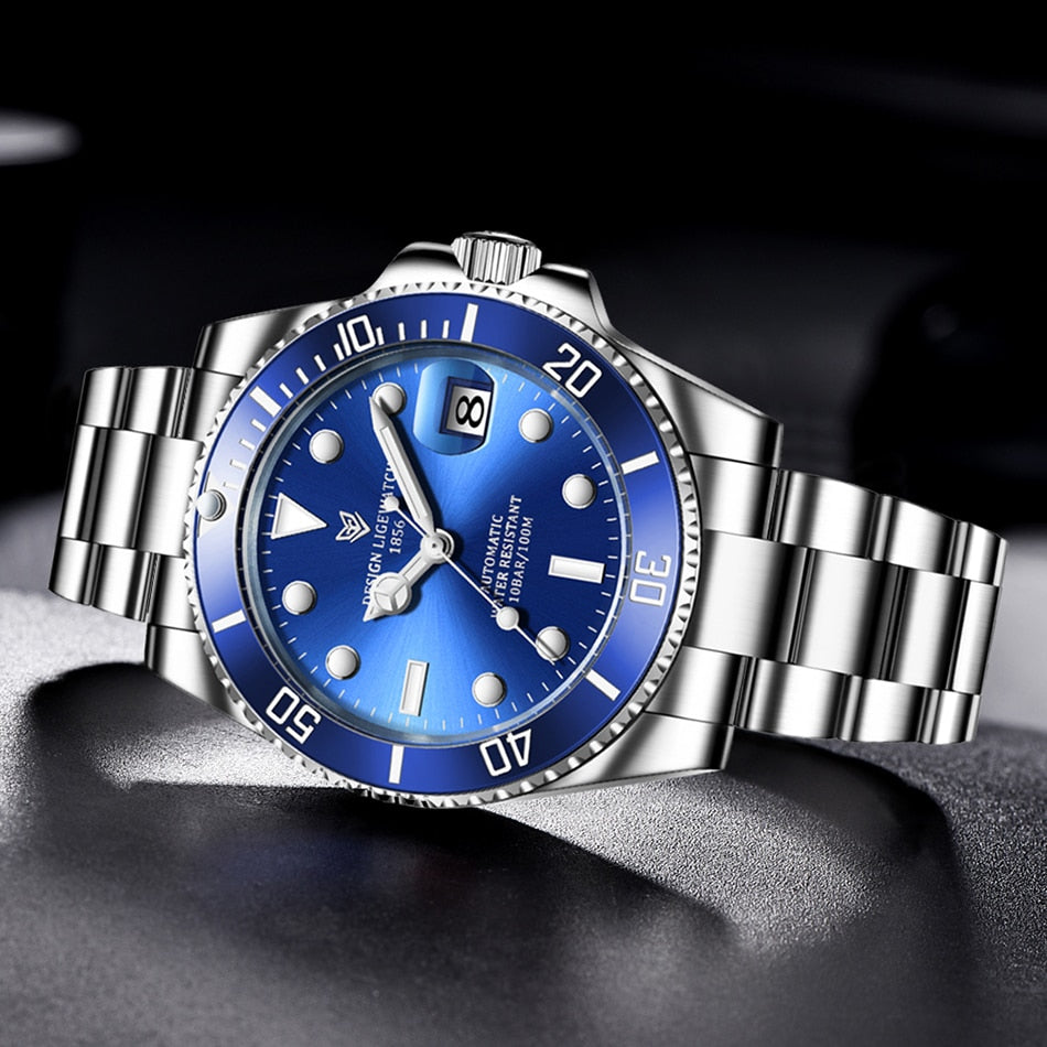 LIGE Men's Automatic Watch – Waterproof Stainless Steel Luxury ...